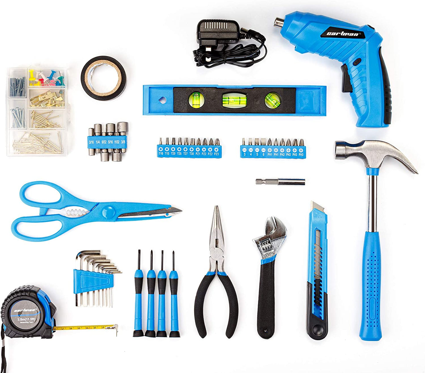 Cartman 149 Piece Tool Set General Household Hand Tool Kit with Cordle